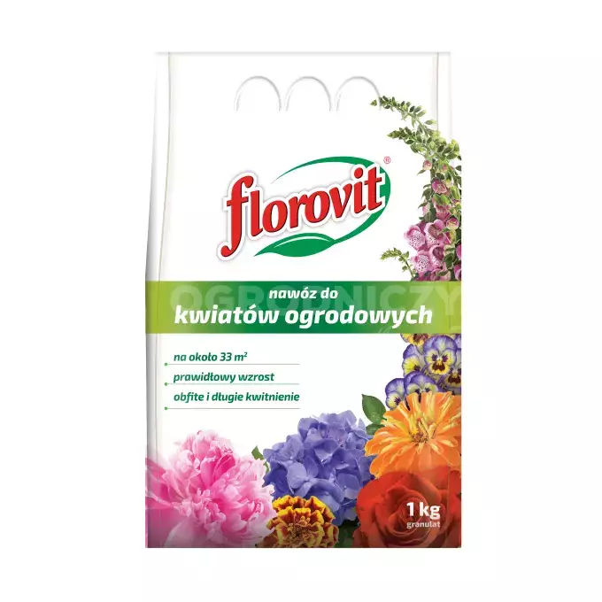 Nawóz do kwiatów ogrodowych 1kg FLOROVIT worek, prawidłowy wzrost, obfite i długie kwitnienie ...