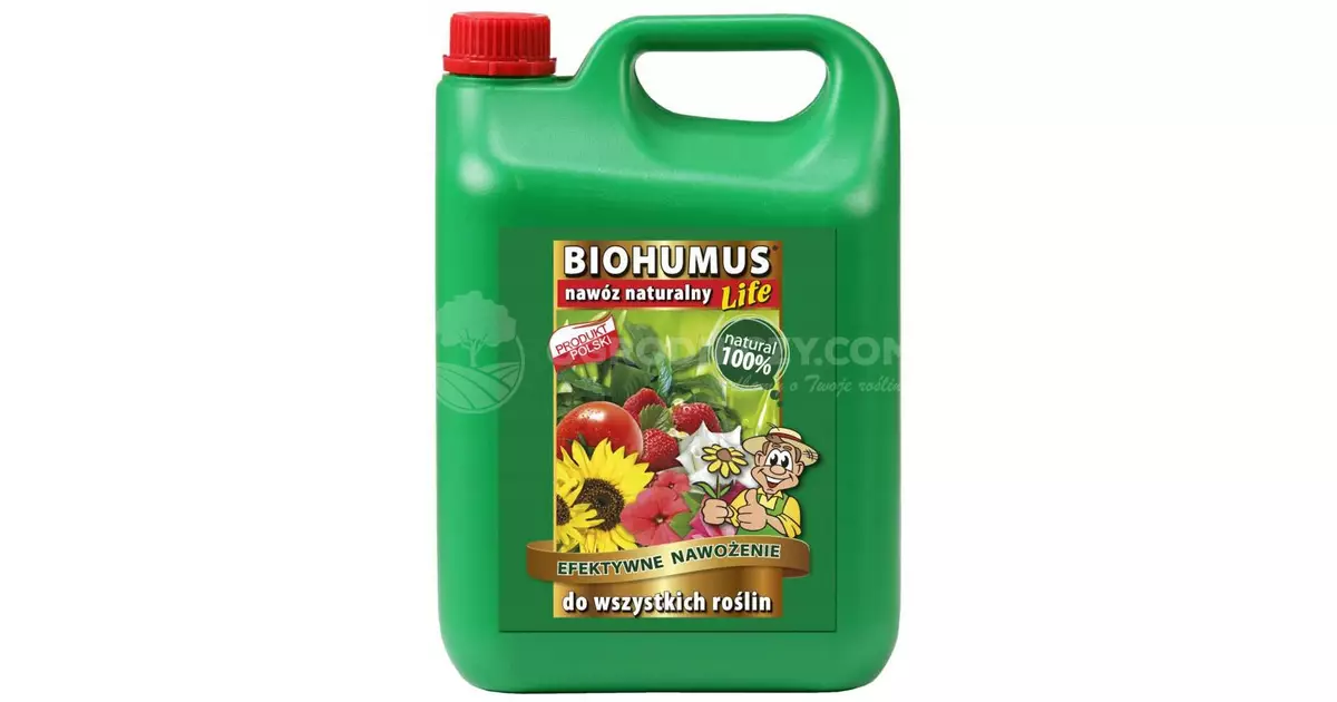 Nawóz do wszystkich roślin BIOHUMUS LIFE 5L EKODARPOL efektywne nawożenie, uodparnia rośliny na ...