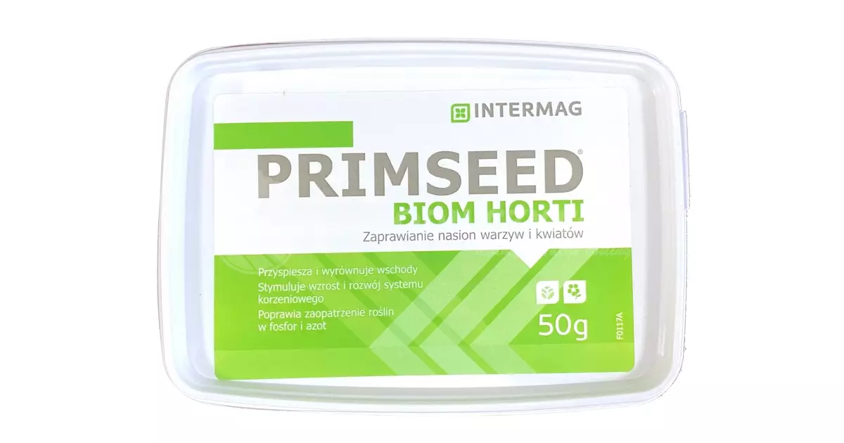 Primseed Biom Horti 50g INTERMAG zaprawianie warzyw i kwiatów, wyrównuje wschody, stymuluje ...